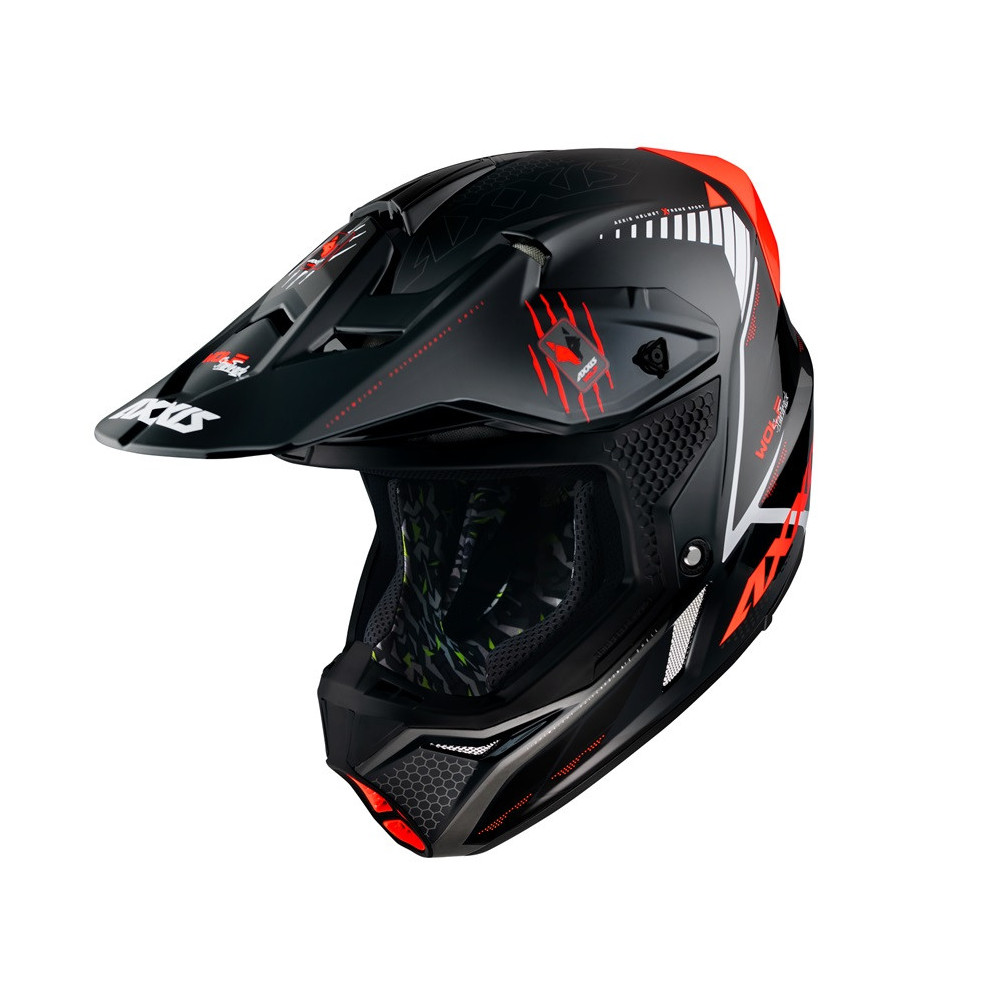 Motokrosová helma AXXIS WOLF ABS star track b5 červená matná S | Bučekmoto